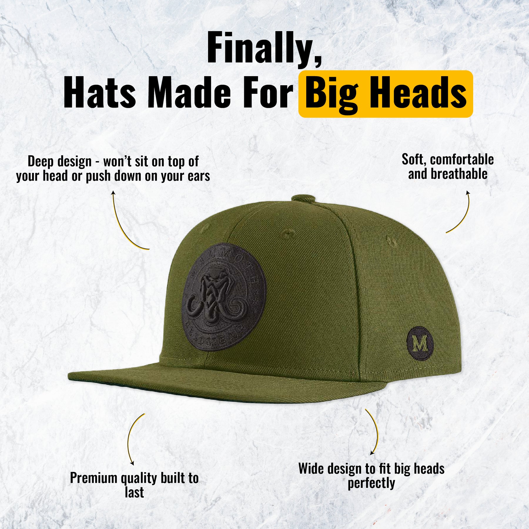 Classic Olive Snapback Hat for Any Occasion