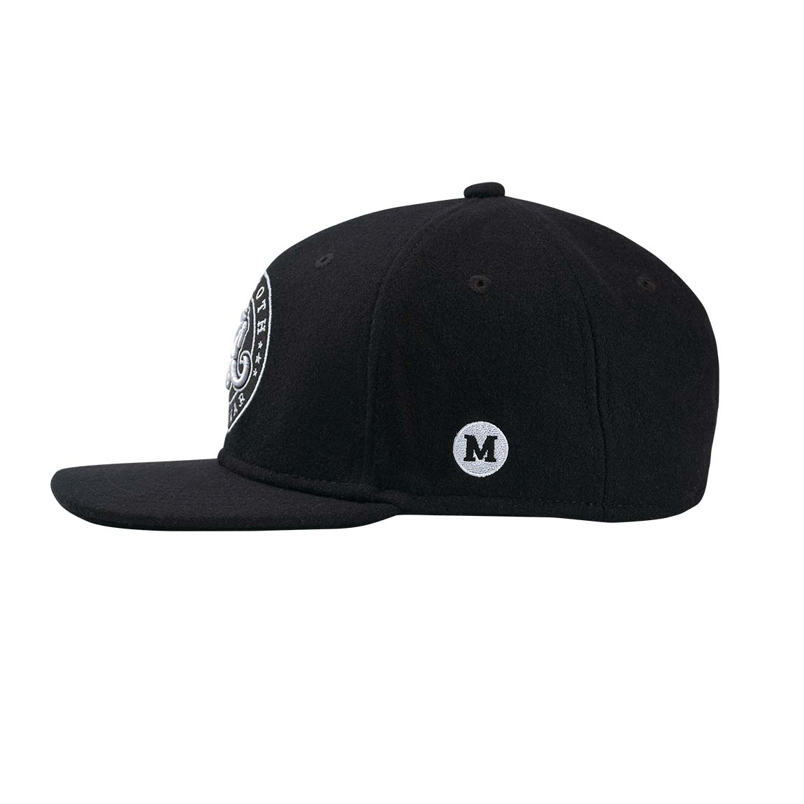 Black Wool Snapback - Sleek & Comfy Style - Mammoth Headwear